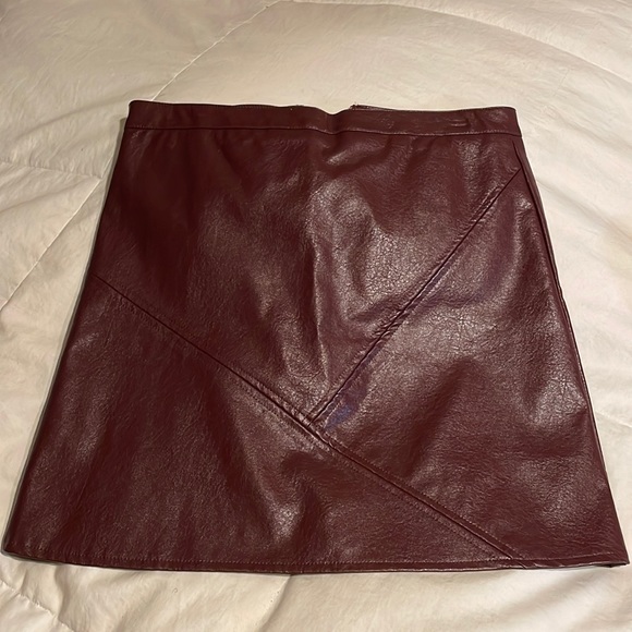 Goodnight Macaroon | Skirts | Deep Maroon Faux Leather Skort Barley ...